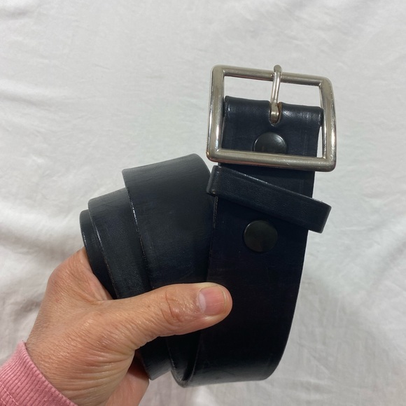 Boston | Accessories | Boston Leather Belt Mens 38 Black Thick Leather ...